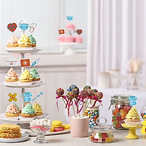 Gyufise 36Pcs Nurse Cupcake Toppers Nursing School Graduation Cupcake Picks for Medical Rn Nurse Grad Themed Birthday Party Cake Decorations Supplies