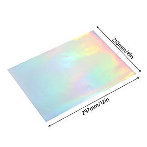 22 Sheets Holographic Sticker Paper, A4 Size 8 x 12in Dries Quickly Printable Holographic Stick Adhesive Paper for Inkjet Printers, Photocopiers, Printers