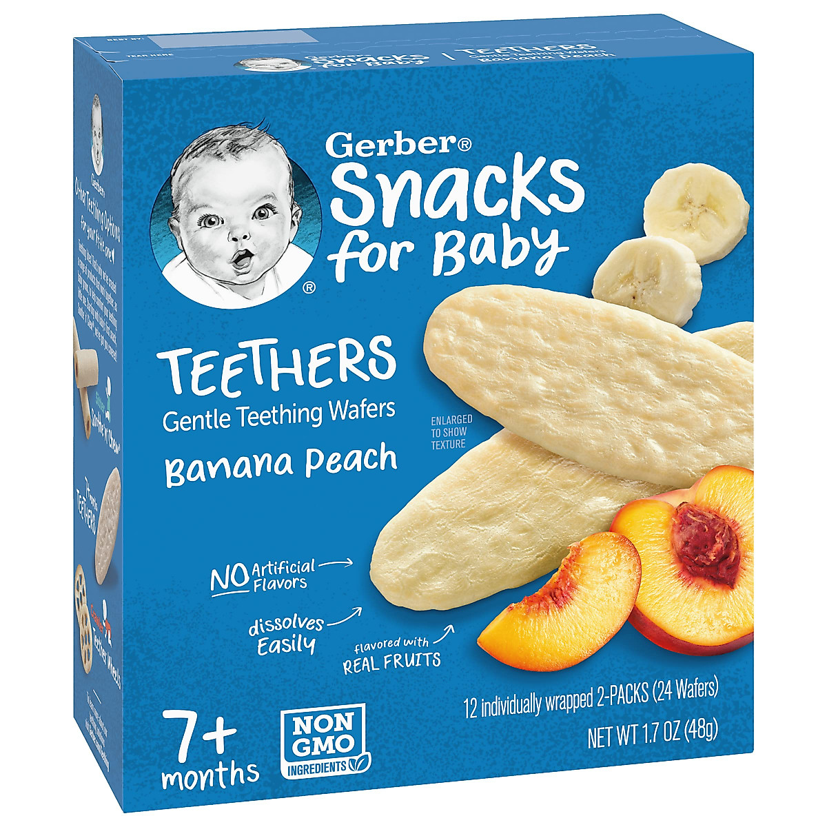 Gerber Teethers, Banana Peach, 1.7 oz, 12 count Box