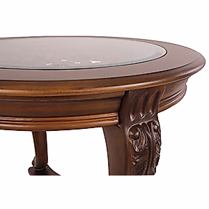 Signature Design by Ashley T499-6 Round End Table, 0, Dark Brown