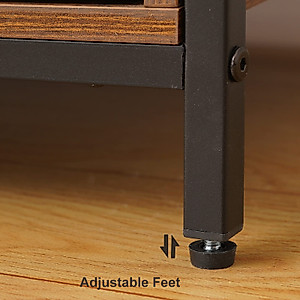 usikey Industrial TV Stand for 60 Inch TV, Entertainment Center, TV Cabinet with Storage Shelves, Media TV Console, Home Living Room Storage Cabinet for TV, Rustic Brown