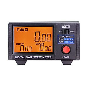 NISSEI DG-503 Digital RF Power Meter LCD 3.5" Short Wave SWR VSWR Meter HF 1.6-60MHz & VHF/UHF 125-525MHz 1-200W for Two Way Radio