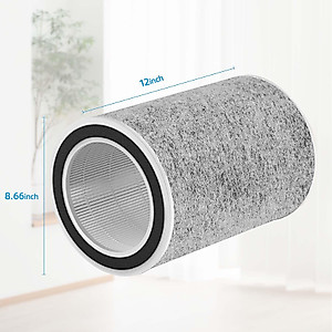 FLTARESA HP202 Replacement Filter: for Shark HP200 Series HP201 HP202 HP232, 3-in-1 Hepa Carbon Filter Replacement Compatible with Shark Air Purifier MAX HC502, Part #HE2FKBAS, HE2FKBASMB -1 Pack