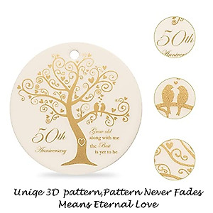 OWTTWO 50th Wedding Anniversary Ornament - 50th Anniversary Wedding Gift,Unique & Never Fade 50th Wedding Anniversary Decorations for Parents,Couple,Grandparents and Friends