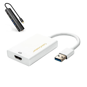 Bundle – 2 Items: CableCreation USB HDMI Adapter with DisplayLink Chip + 7 in 1 USB C Hub