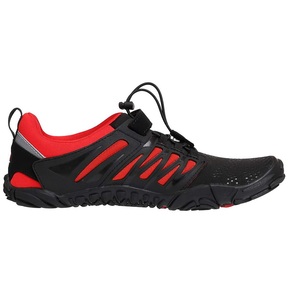 WHITIN Men's Trail Running Shoes Minimalist Barefoot Wide Width Toe Box Gym Workout Fitness Low Zero Drop Parkour Road Sport Beach Black Red Size 12