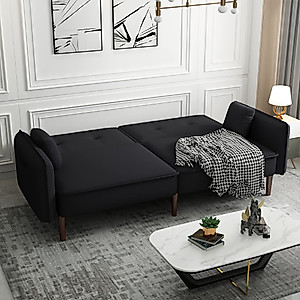 N NOORDENIYA Convertible Sleeper Sofa Bed Modern Loveseat Futon Sofa Couch Bed with Adjustable Backrest Loveseat Daybed Love Seat Lounge sofa sleeper Pillows Pockets Furniture for Living Room