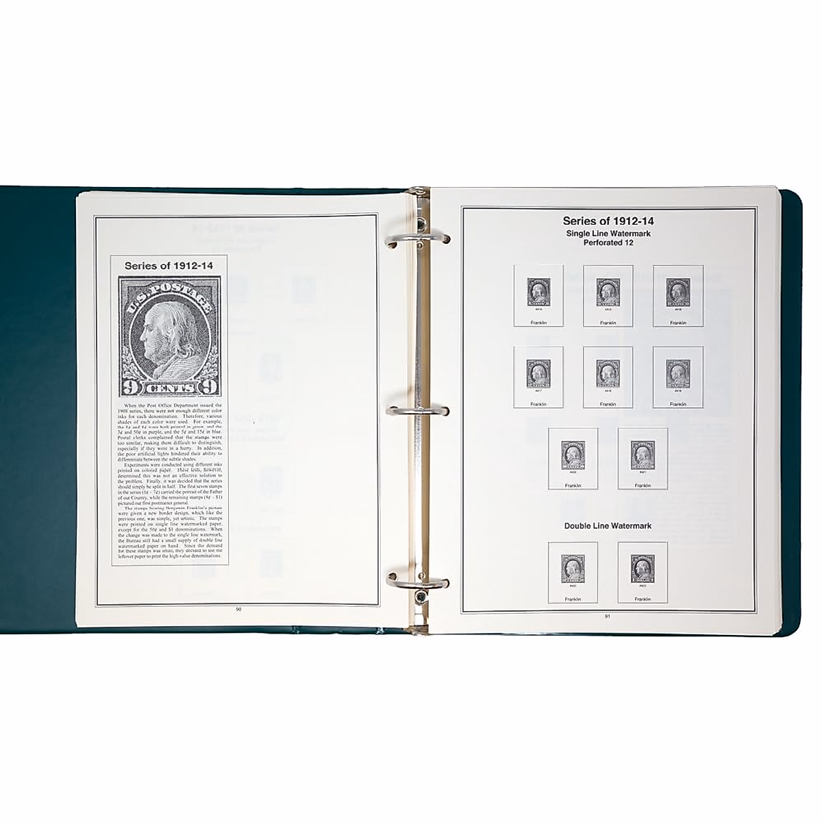 Mystic's 3-Volume American Heirloom Stamp Album with 200 Free U.S. Stamps and 1,000 Hinges