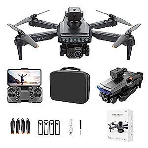 Mini Drone with Wide-Angle Two-Lens 4k HD Fpv Camera Remote Control Toys Gifts for Boys Girls with Altitude Hold Headless Mode 1-Key Start Speed 2023 (Black)