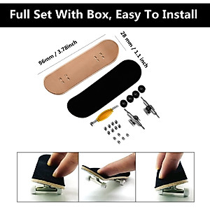 fuwinkr Complete Fingerboard, 5 Layered Maple Wood Professional Mini Fingerboards Toy Wooden Fingerboard with Upgraded Components Reduce Pressure Gifts for Kids 3.78 x 1.1 inch (White)