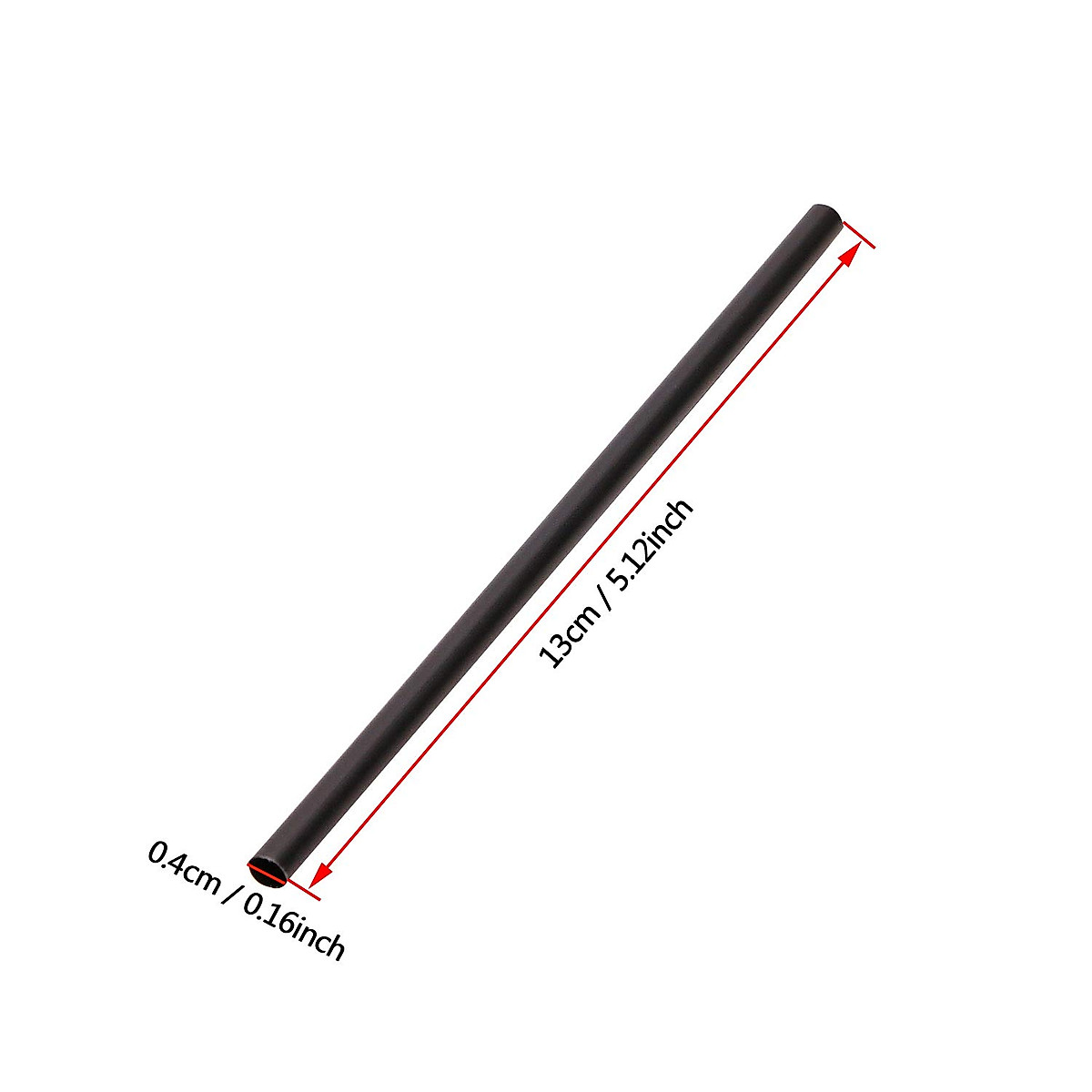 Tupalizy 100PCS Black Plastic Straws Drinking Coffee Stirrers for Wedding Coffee Sip Stir Sticks for Cocktail Tea Chocolate Hot Water Cold Drinks Cups Travel Mugs Crafts Home Bars, 5.12 inch