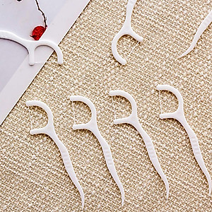 100 PCS White Dental Floss Picks Clean Floss Picks Toothpicks Oral Care Floss
