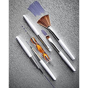 Sally Hansen Nail Salon Pro Tool Kit, 0.32 Oz, Nail Art Tools, Nail Dotting Tool, Easy to Use, Detailer Brush, Stripping Brush, Marbling and Dotting Tool