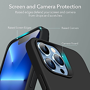 ESR Cloud Soft Case Compatible with iPhone 13 Pro Max Case (2021) (6.7 Inch), Liquid Silicone Case, Slim and Shockproof with Anti-Scratch Microfiber Lining, Black