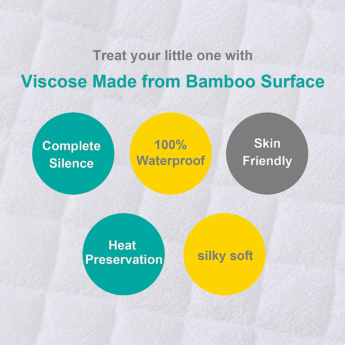 Waterproof Bassinet Mattress Protector, Fit for 17" x 33" Most Mainstream Bassinet Mattress - Rectangle, Hourglass, Oval, Ultra Soft Breathable, Viscose Made from Bamboo Surface, Washer & Dryer