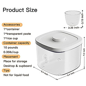 LivLab 10 Lbs Storage Container Bin Rice Dispenser with Measuring Cup Food Cereal Container Bins Household for Kitchen Pantry Organization