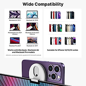 ULANZI MK-01 Continuity Camera Mount for MacBook, iPhone Camera Mount Compatible with MagSafe for iPhone 14/13/12, Magnetic Phone Webcam Mount with Desk View Support iOS 16 + & MacOS Ventura