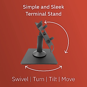 DCCStands Ingenico Move/3500/5000 7" Freestanding Swivel and Tilt Terminal Stand with Square Plate, Black
