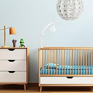 AFUNTA Baby Crib Mobile Arm with Music Box, Baby Crib Clip Music Holder Arm Bracket Nut Screw Box Mobile