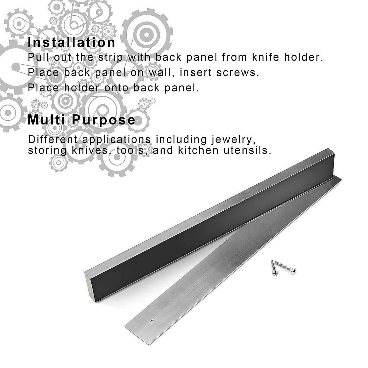 Professional 16" Magnetic Knife Strip, Stainless Steel Knife Magnet Rack Bar Holder