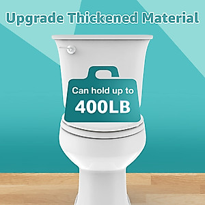 "Premium Soft-Close ELONGATED Toilet Seat with Quick-Release Hinge, Heavy Duty and Secure Fit, Easy Installation and Cleaning, 18.5", White Oval Design."