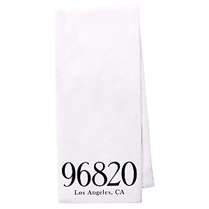 Zexpa Apparel Personalized Tea Towel Flour Sack Towels Customized Zip Code and Address Cloths