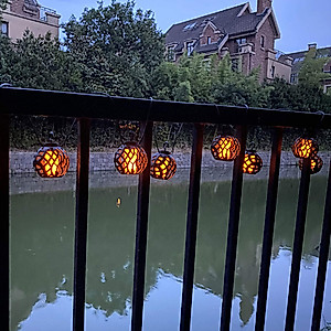 Uonlytech Creative Lantern Shape String Light String Flame Garden Lights Plastic LED String Lights