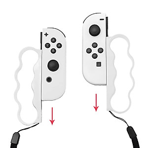 ECHZOVE Grips for Fitness Boxing Switch, Controller Accessories Compatible with Nintendo Switch Sports and Switch Boxing Game, 2 Packs-White
