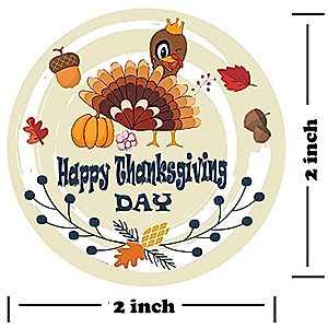 Thanksgiving Party Stickers Funny Turkey Design Stickers, 2 Inch Turkey Time Thank You Sticker Labels Great for Party Favors, Envelope Seals & Goodie Bags (210 Pcs)