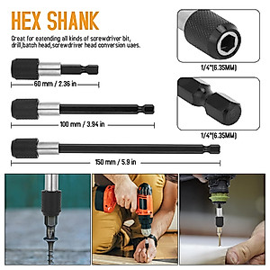 22pcs Flexible-Drill-Bit-Extension Set, 105°Right-Angle-Drill Attachment,Hex Shank Drill-Bit-Kit Rotatable Joint Socket 1/4 3/8 1/2 in Hex Socket Adapter Bendable Drill-Bit-Extension Screwdriver Bit…