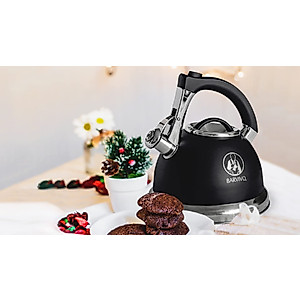BARVIVO Whistling Tea Kettle - 3 Quart Large Size - Perfect Tea Pots for Stove Top for Preparing Hot Water for Coffee or Tea - Stainless Steel Tea Kettle Water Boiler Suitable for All Stovetops