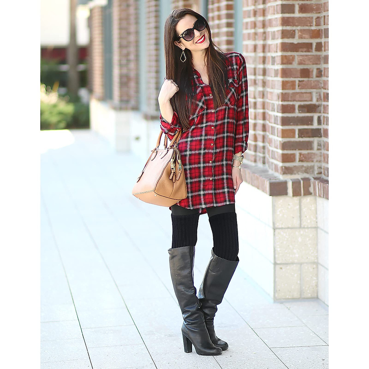 PHOGARY 2 Pairs Winter Leg Warmers for Women, Thigh High Socks Over Knee Footless Socks Crochet Knitted Long Boot Socks High Boot Cuffs Boot Topper Socks Leg Cuffs Boot Warmers Winter Gift for Girls