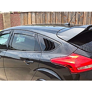 fit for Ford Focus ST RS MK3 Hatchback 2PC 2012 2013 2014 2015 2016 2017 2018 Shiny Black Window Side Louvers Vent