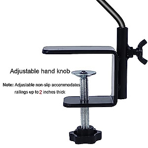 Juegoal Heavy Duty Deck Hook with 2 Inch Non Slip Clamp, 25 to 36 Inch Extended Reach Deck Hook, Adjustable Rail Pole Plant Bracket for Hanging Bird Feeder, Plants, Lanterns, Wind Chimes