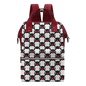 Penguin Pattern Diaper Bag Backpack Large Capacity Mommy Bags Multifunction Nappy Bag Travel Back Pack Red-Style