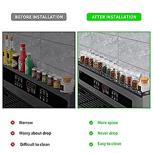 ZXMOTO 2Pack 15" Stove Top Shelf, Total 30'' Stainless Steel Magnetic Spice Rack for Flat Top Stove, Kitchen Organizer Rack over the Stove.