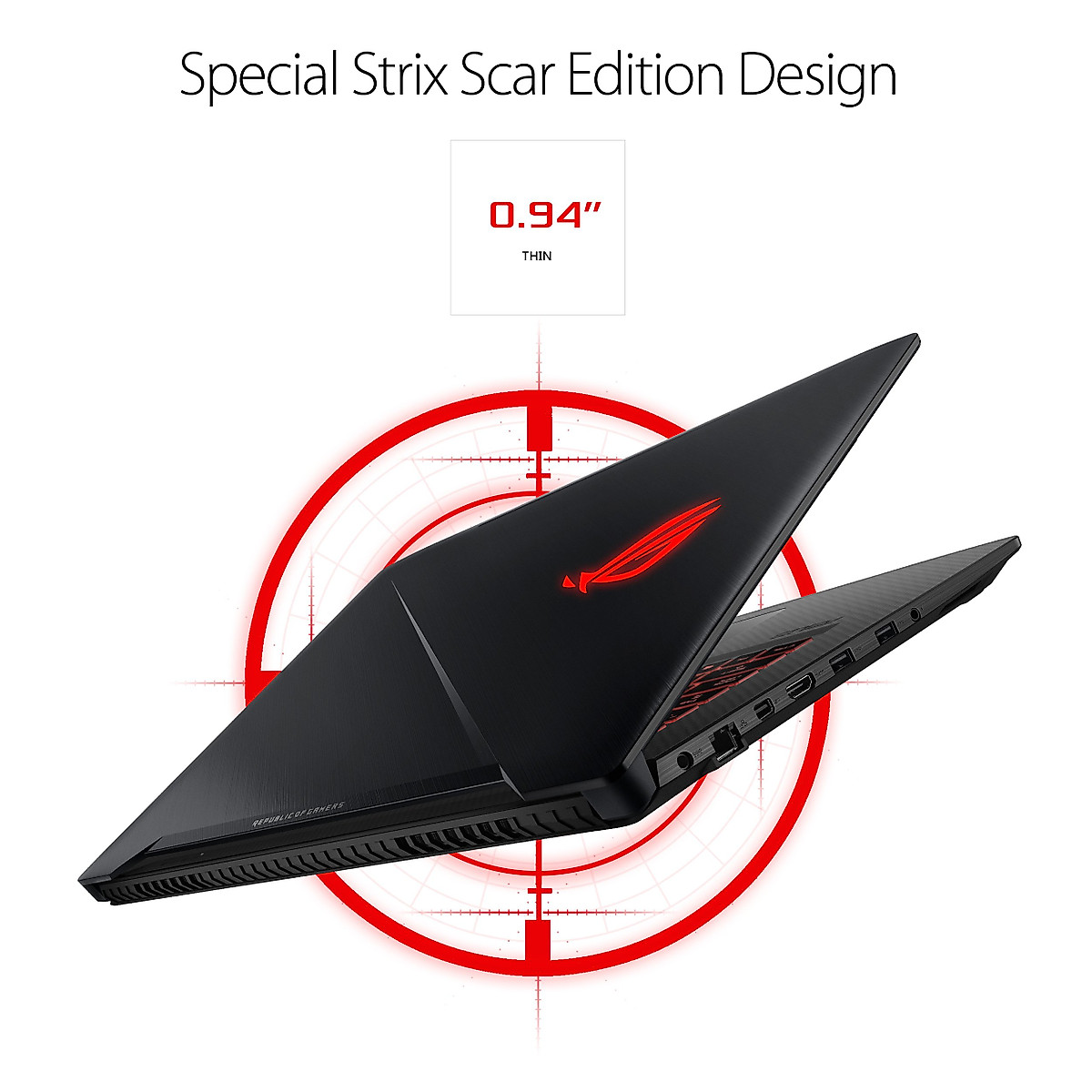 ASUS ROG Strix SCAR Edition GL703GE Gaming Laptop, 17.3” 120Hz Full HD 3ms, 8th Gen Intel Core i7-8750H Processor, GTX 1050 Ti 4GB, 16GB DDR4, 256GB SSD + 1TB HDD, Windows 10 Home, GL703GE-AS74