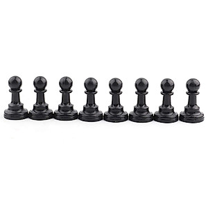 Chess Pieces Set, 32 Pcs Plastic Chessmen Set -16 Pcs Black & 16Pcs White Pieces for International Chess Game (Large 77mm)