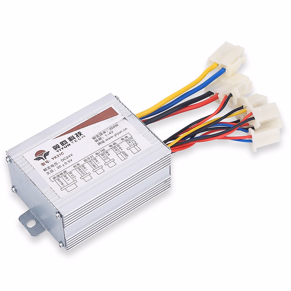 Dilwe Electric Bike Brushed Controller, Reliable Brushed Motor Speed Controller Electric Controller for Electric 24V 350W