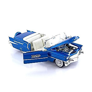 Jada Toys M&M's 1:24 1956 Cadillac El Dorado Die-cast Car w/ 2.75" Blue Figure, Toys for Kids and Adults