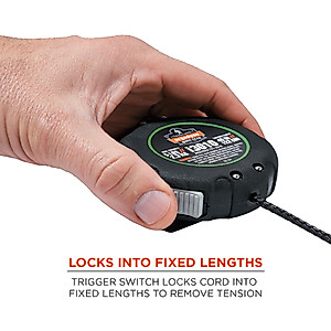 Ergodyne Squids 3010 Retractable Tool Lanyard with Belt Loop Clip,Black