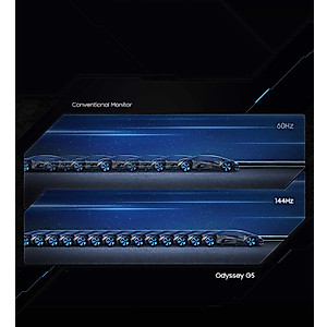 SAMSUNG 27-Inch G5 Odyssey Gaming Monitor with 1000R Curved Screen, 144Hz, 1ms, FreeSync Premium, QHD (LC27G55TQWNXZA), Black (Renewed)