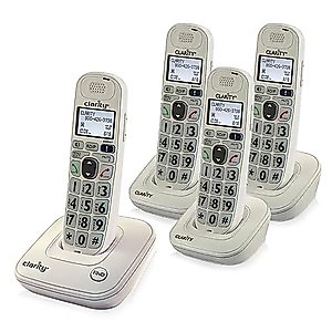 Clarity D702 Moderate Hearing Loss Cordless Phone with (3) D702HS Expandable Handsets
