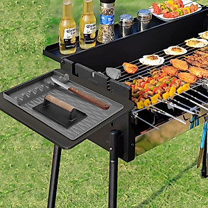 Kitchen Silicone Utensil Rest, Spoon Rest for Stove Top, Kitchen Utensil Holder with Drip Pad, Kitchen Gadgets, Perfect for Placing for Spoons, Pot Lids, Spatulas, Utensils, Ladle, Tongs -Gray