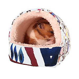 YUEKUA Mini Hamster Bed Hideout Protection Hammock Small pet Bed Gerbil Habitat Mini House cage nest Hamster Accessories