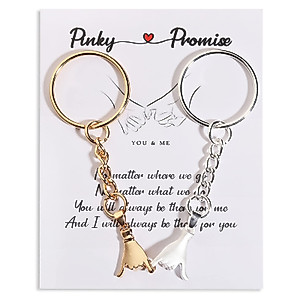 Keychain for Boyfriend Girlfriend Couples Keychain Gifts 2 Pcs Pinky Promise Keychains Matching Couples Stuff Boyfriend Valentine Anniversary Birthday Gifts from Girlfriend Best Friend Keychains (GS)