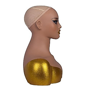 L7 MANNEQUIN Lifesize Mannequin Head Wigs Earrings Jewelry Display Model Head with Evening Dress Painting Model Head with Hand Shoulder Bust Stand