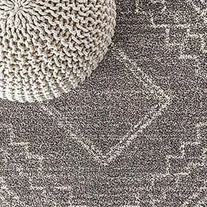 JONATHAN Y MOH200C-8 Amir Moroccan Beni Souk Indoor Area-Rug Bohemian Farmhouse Rustic Geometric Easy-Cleaning Bedroom Kitchen Living Room Non Shedding, 8 X 10, Gray,Cream