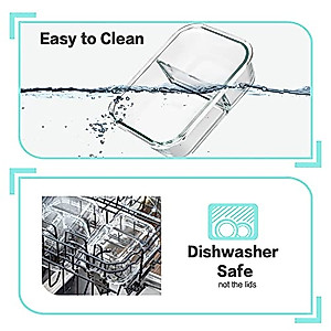 HOMBERKING 9 Pack Glass Meal Prep Containers 3 & 2 & 1 Compartment, Glass Food Storage Containers with Lids, Airtight Glass Lunch Bento Boxes, BPA-Free & Leak Proof (9 lids & 9 Containers) - Blue