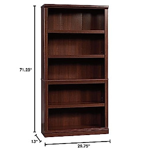 Sauder Heritage Hill Library - Classic Cherry Finish & Select Collection 5-Shelf Bookcase, Select Cherry Finish